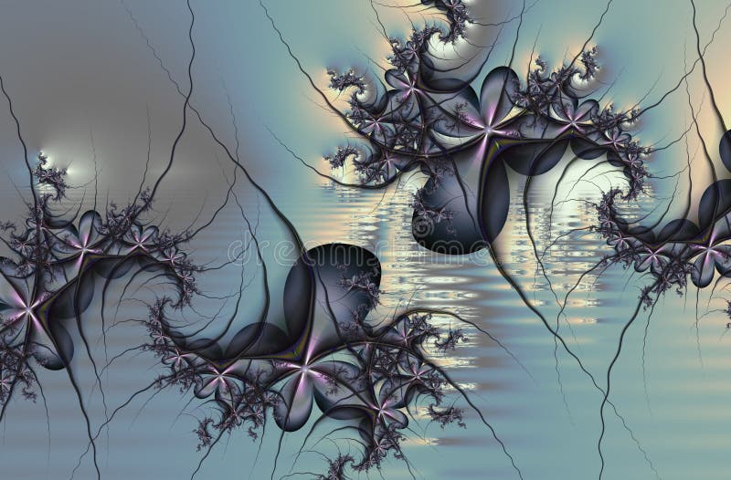 Computer Graphics. Fractal Texture in Frame. Flowers Stock Illustration ...