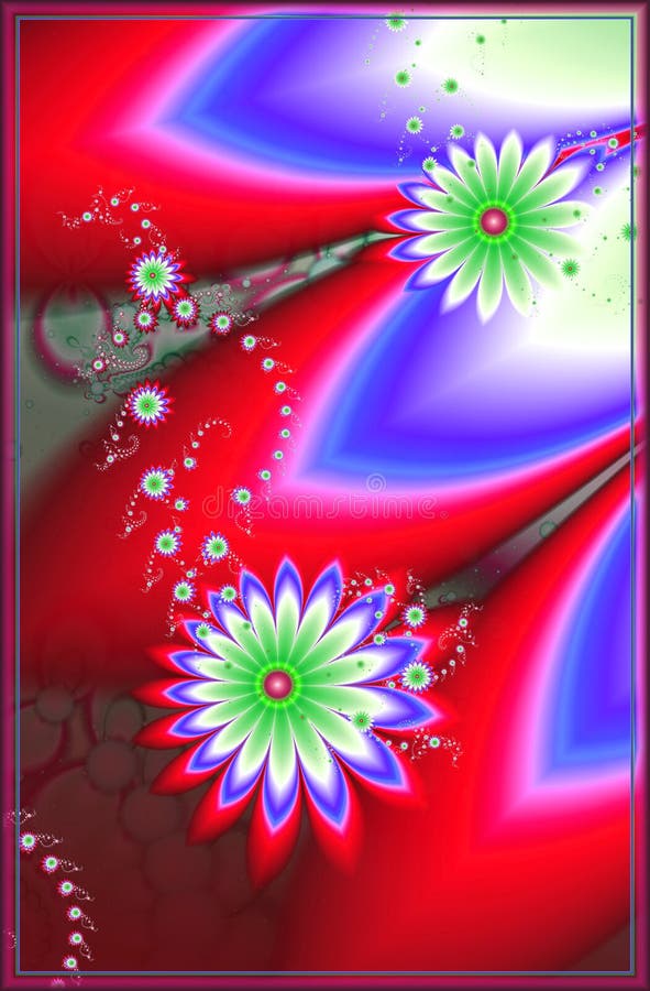 Computer Graphics. Fractal Texture in Frame. Flowers Stock Illustration ...