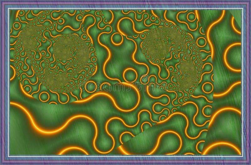 Computer Graphics. Fractal Texture in Frame. Illustration Stock ...