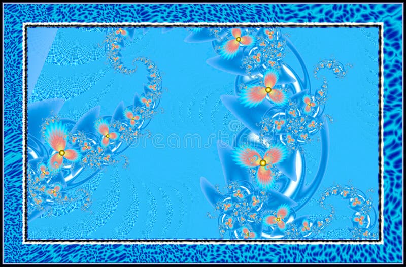 Computer Graphics. Fractal Texture in Frame. Illustration Stock ...