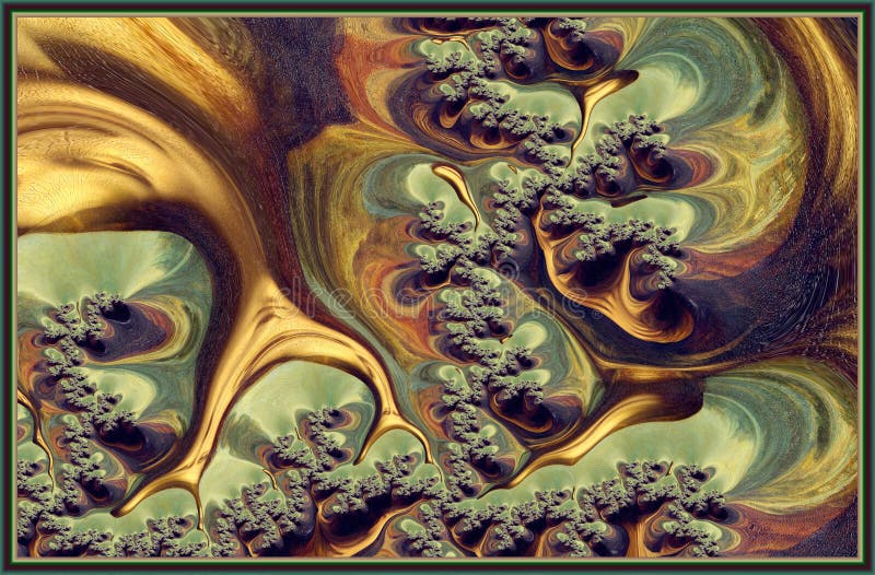 Computer Graphics. Fractal Texture in Frame Stock Illustration ...