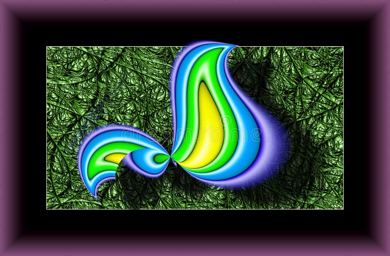 Computer Graphics. Fractal Texture in Frame. Flowers Stock Illustration ...