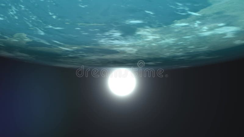 Computer Graphics. Planet Earth in Light Blue Color Rotates Against a ...