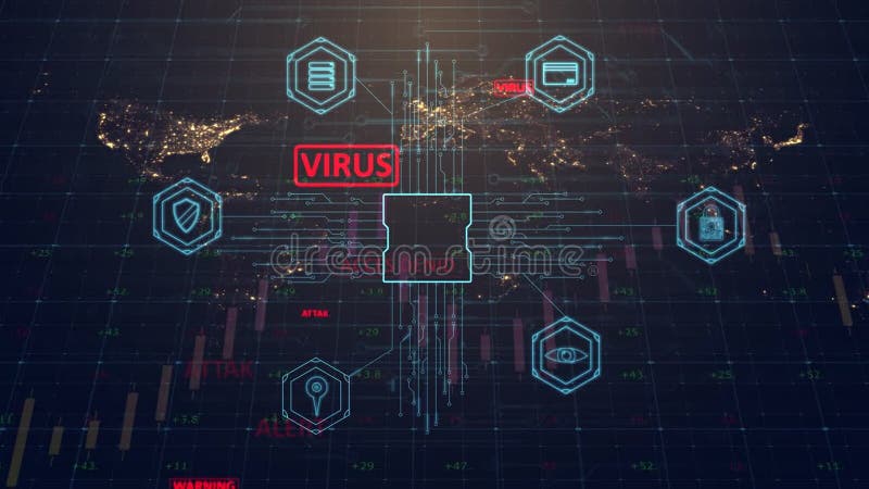 Computer Graphics a Schematic Microchip of Artificial Intelligence with ...