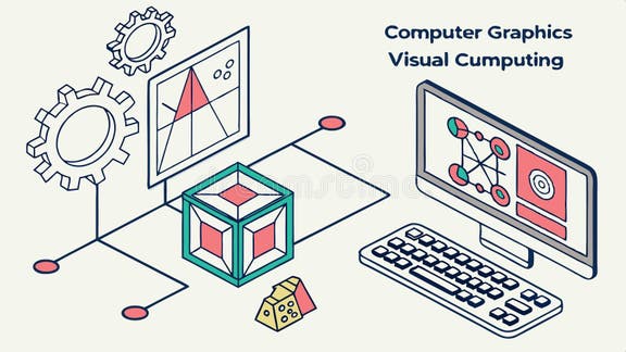Computer Graphics and Visual Computing, Tech Illustration Vector Design ...