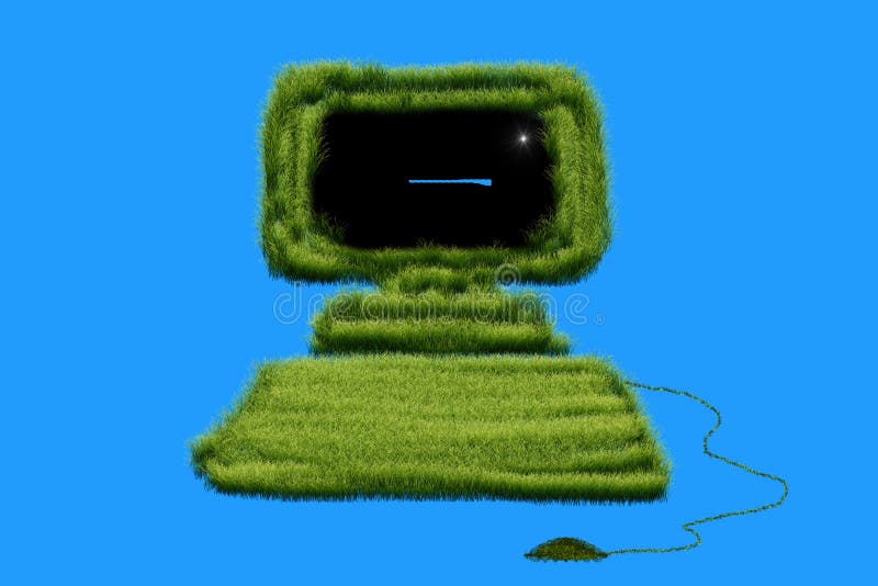 Computer from the grass stock illustration. Illustration of wallpaper ...