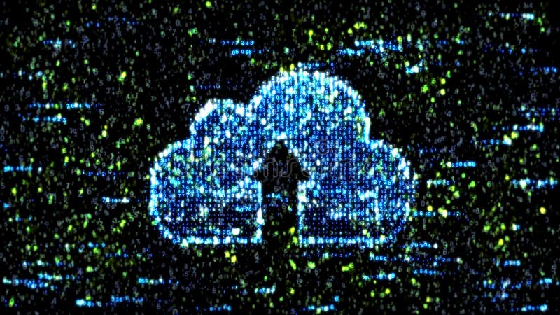 Computer Green Code. Cloud Storage and Computer Code Stock Illustration ...