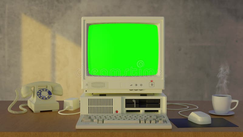 4K 3d Vintage TV Turning Off. Green Screen. Ready To Replace Green ...