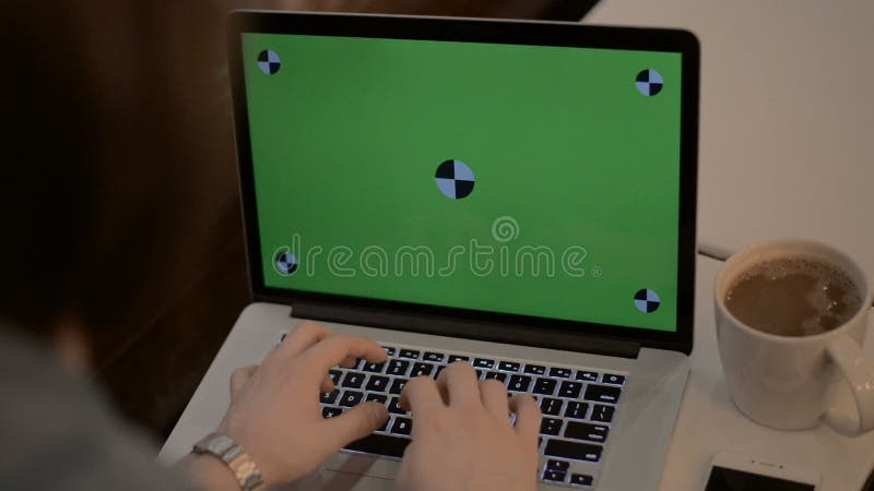 Typing on a Laptop with Green Screen Stock Footage - Video of email ...