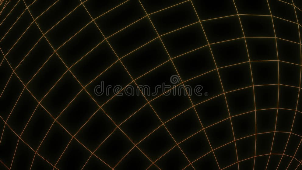 Computer Grid Moves in Shape of Ball. Design. Electronic Grid in Retro ...