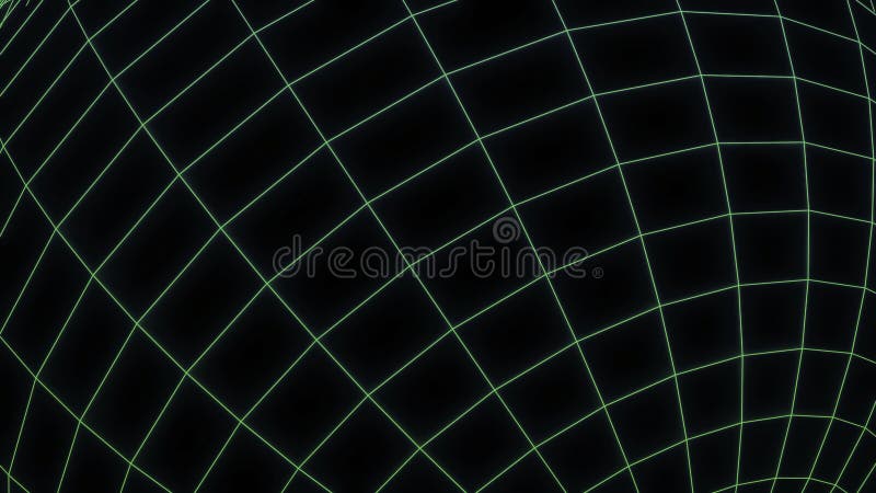 Computer Grid Moves in Shape of Ball. Design. Electronic Grid in Retro ...