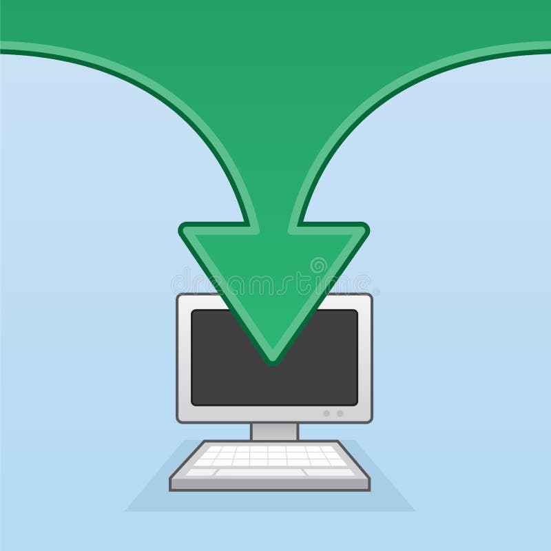 Computer-großes Pfeil-Download Vektor Abbildung - Illustration von ...