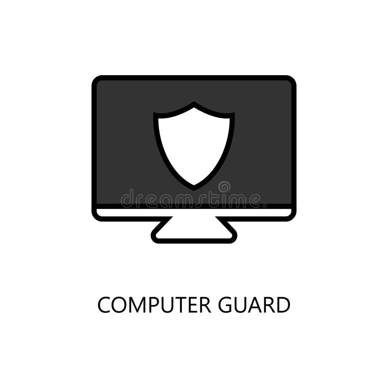Computer Guard Icon. Trendy Flat Vector Computer Guard Icon on White ...