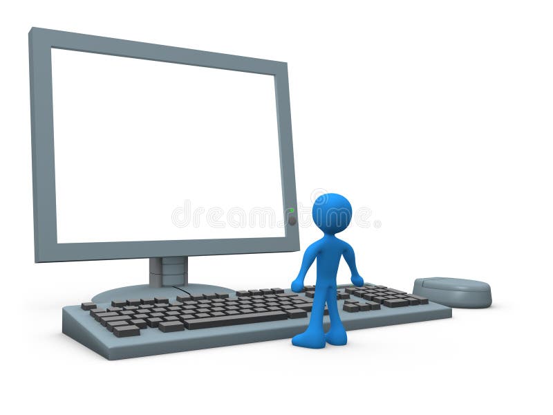 Desktop computer mascot stock vector. Illustration of electronics ...