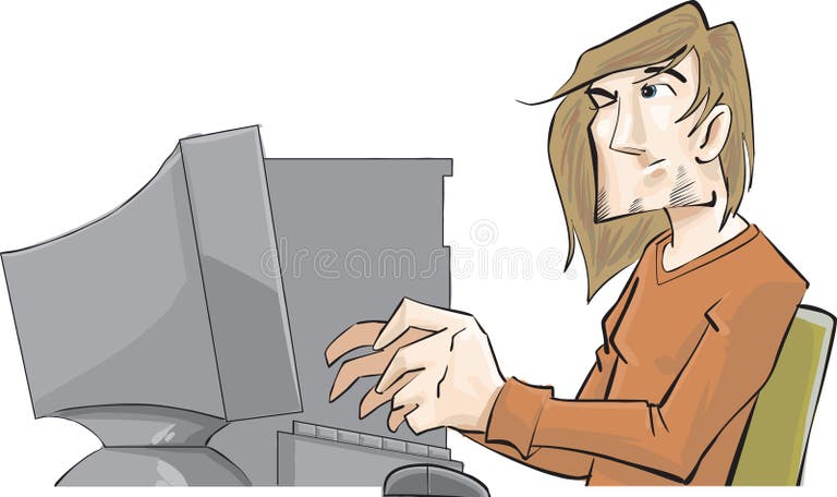 Computer guy stock illustration. Illustration of furious - 7169952