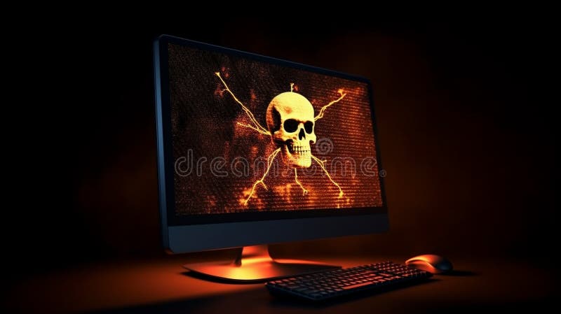 Computer Hack Warning Concept of Attacking. Generative AI Stock ...