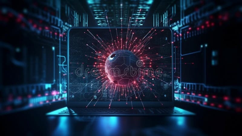 Computer Hack Warning Concept Of Attacking Generative Ai Stock Illustration Illustration Of