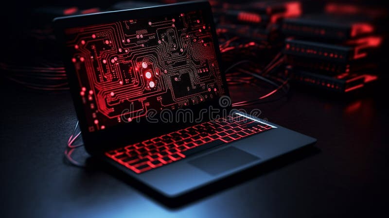 Computer Hack Warning Concept of Attacking. Generative AI Stock Illustration - Illustration of ...