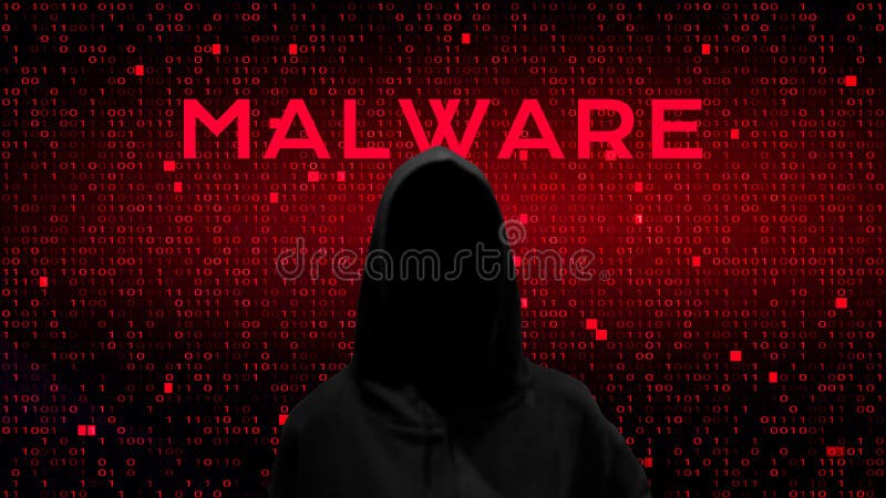 Computer Hacker on Abstract Binary Code Background. Hacking Concept Stock Vector - Illustration ...