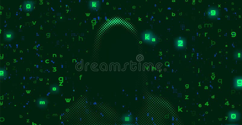 Computer Hacker On Abstract Binary Code Background Hacking Concept 4731