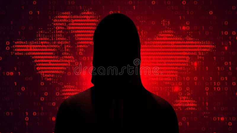 Computer Hacker on Abstract Binary Code Background. Hacking Concept Stock Vector - Illustration ...