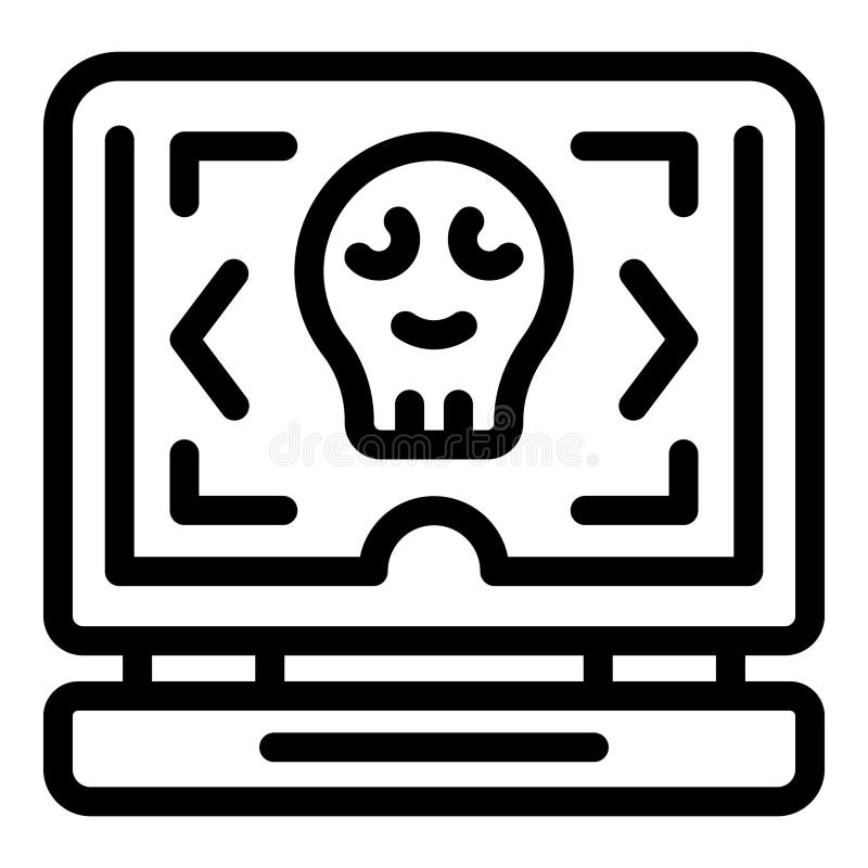 Computer Hacker Attack Icon Outline Vector. Cyber Security Stock Vector ...