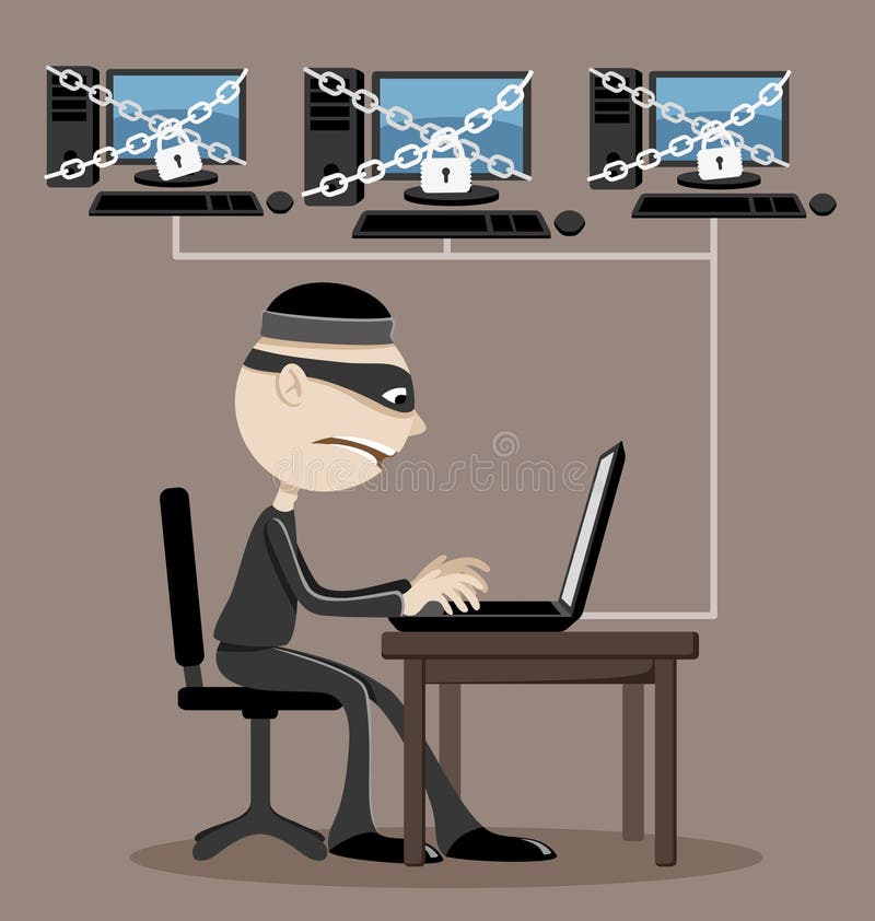 A computer hacker stock vector. Illustration of criminal - 56755136