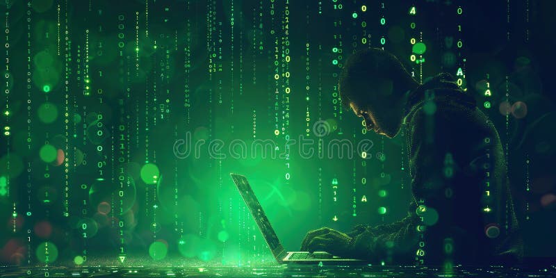 Computer Hacker or Cyber Attack Concept Background Stock Photo - Image ...