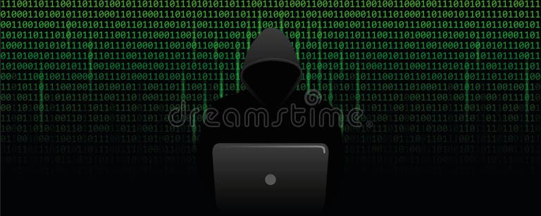 Computer Hacker Cybercrime Concept with Binary Code Web Backgrou Stock Vector - Illustration of ...