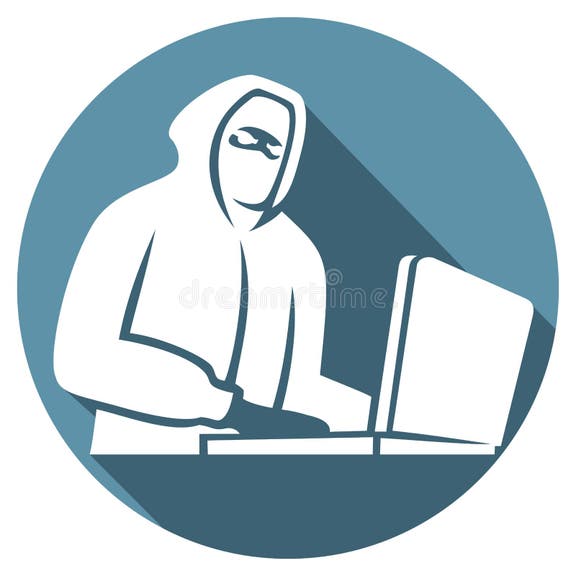 Computer Hacker Flat Icon Vector Illustration Stock Vector ...