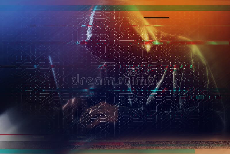 Computer Hacker Hacking Artificial Neural Network Stock Image - Image ...