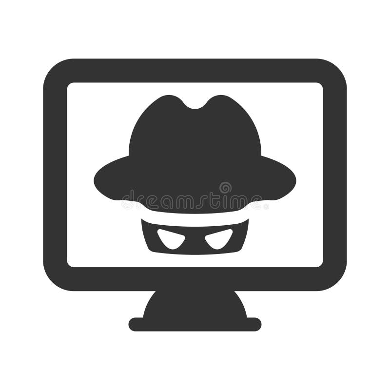 Computer Hacker icon stock vector. Illustration of icon - 196720297