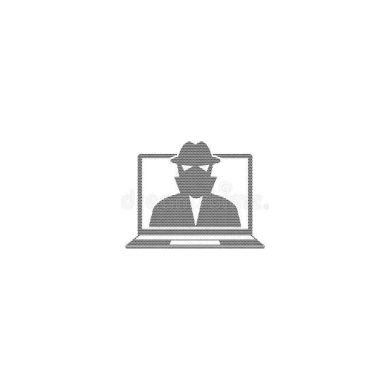 Mysterious Computer Hacker Icon. Black and Red. Isolated on White Stock ... Mysterious Computer Hacker Icon. Black and Red. Isolated on White Stock ...