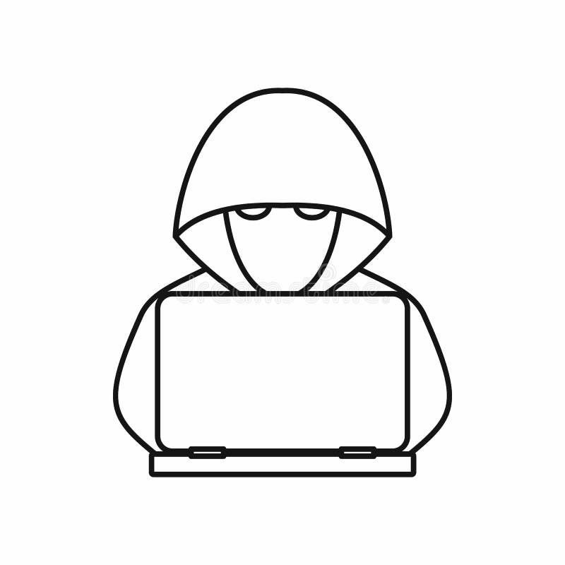 Computer Hacker with Laptop Icon, Simple Style Stock Vector ... Computer Hacker with Laptop Icon, Simple Style Stock Vector ...