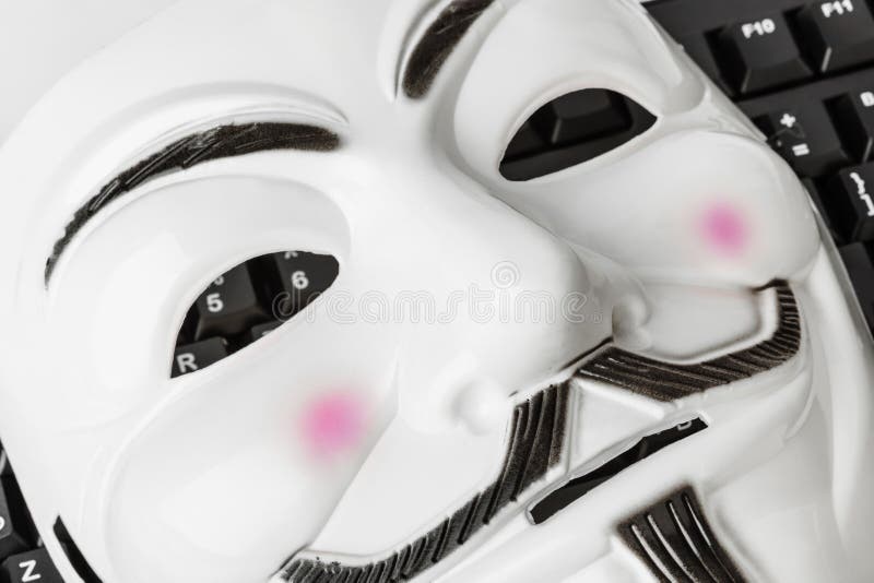 Computer Hacker Mask and Keyboard Editorial Photography - Image of dark ...