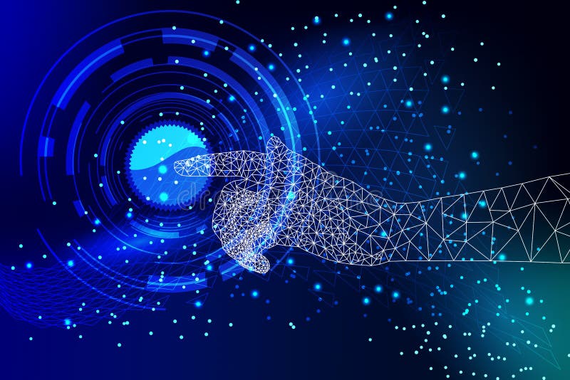 Computer Hacker Point Finger To a Screen Security Icon and Binary. Stock Vector - Illustration ...