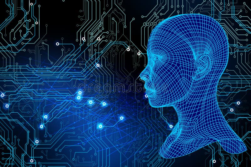 Computer Hacker Point Security Icon and Binary. Artificial Intelligence Stock Vector ...