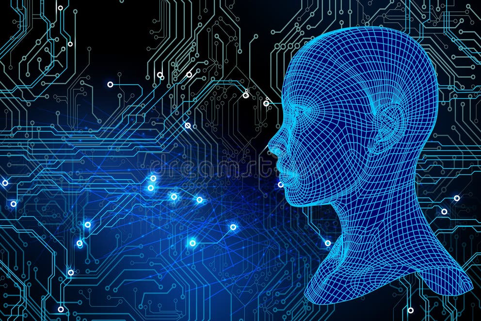 Computer Hacker Point Security Icon and Binary. Artificial Intelligence Stock Vector ...