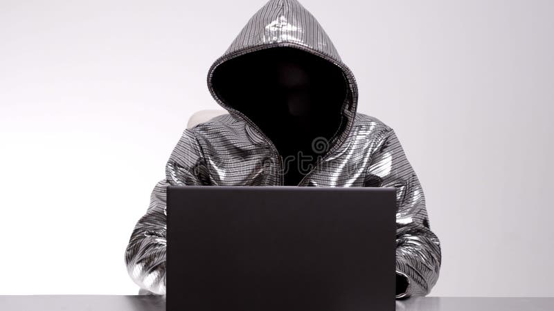 Computer Hacker in Silver Jacket Stock Video - Video of speed, film ...