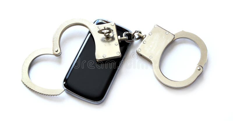 Computer Hacker Smartphone and Hand Cuffs Stock Image - Image of ...