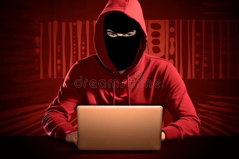 Computer Hacker Stealing Data from a Laptop, Identity Theft and ...