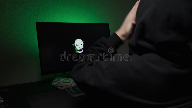 Computer Hacker Typing Code On Keyboard Late Night Working And 8661