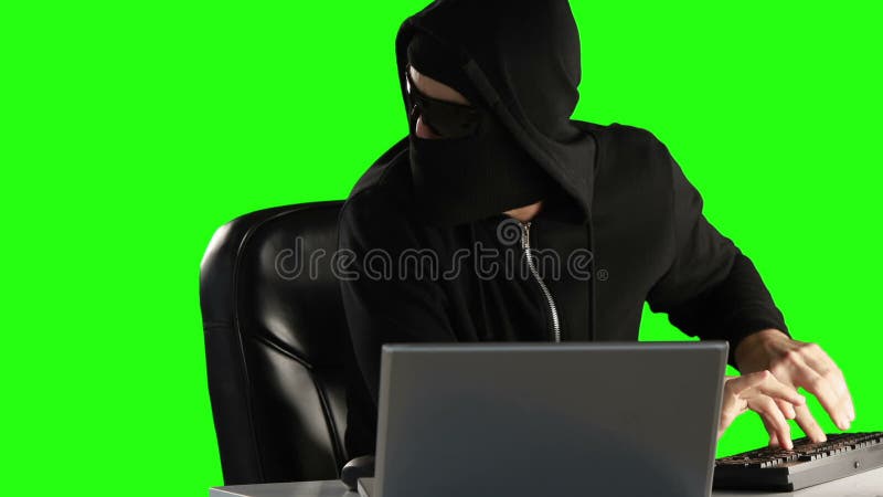 Computer Hacker Using Computers Stock Footage - Video of chroma, green ...