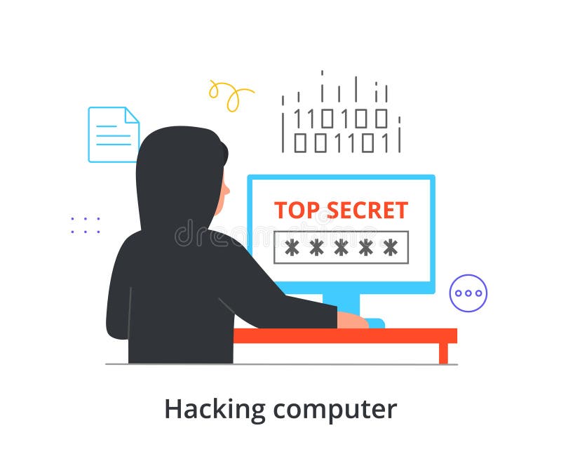 Computer hacking concept stock vector. Illustration of system - 232772250