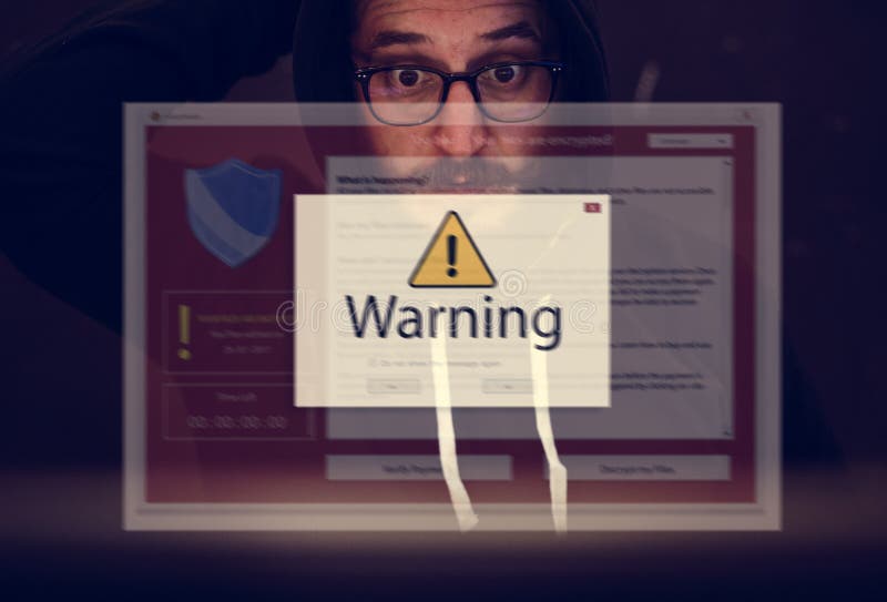 Computer Hacking Warning Screenshot Pop Up Stock Photo - Image of ...