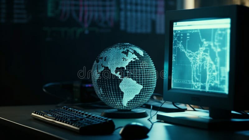 Computer Hacking Warning World Bank Concept on Computer. Generative AI ...