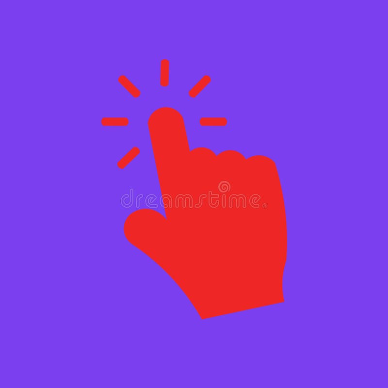 Computer Hand Cursor Click by Click Stock Illustration - Illustration ...