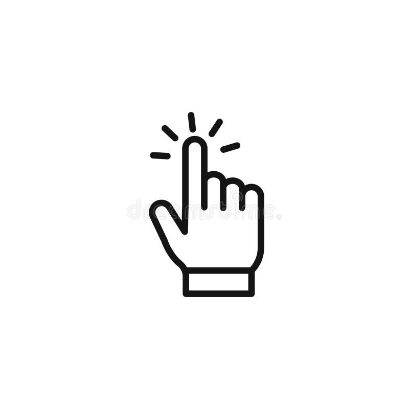 Computer Hand Cursor Click Icon Logo Sign Vector Outline Stock Illustration Illustration Of