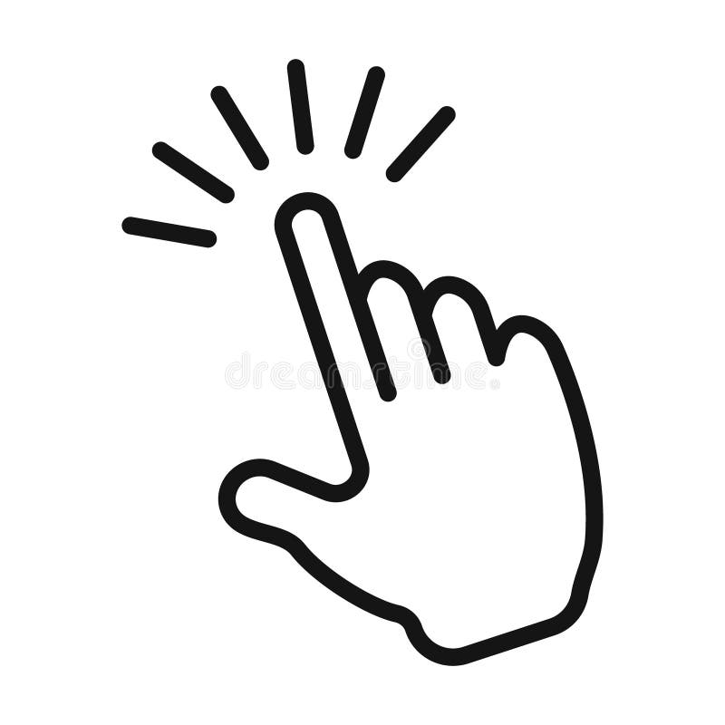 Computer Hand Cursor Click Icon Mark in Filled Style Stock Vector ...