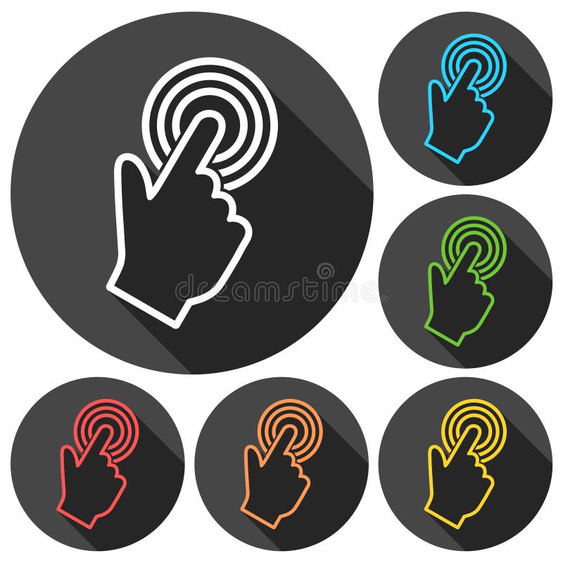 Computer Hand Cursor Icons Set Stock Vector - Illustration of design ...